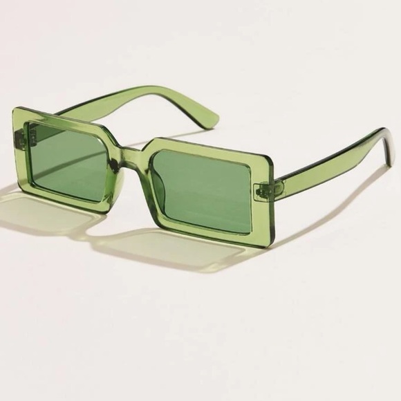 Accessories | Rectangle Frame Green Fashion Glasses | Poshmark